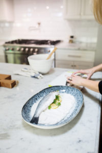 salt-crusted whole branzino