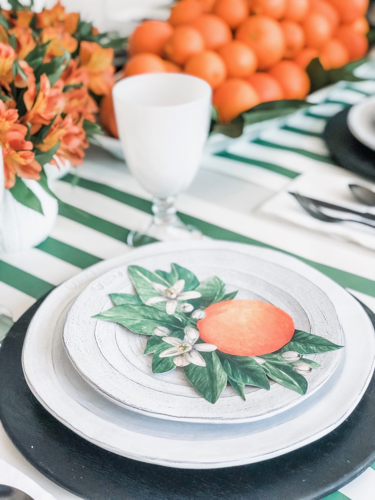 Green and Orange Table : In Between Summer and Fall - to have + to host