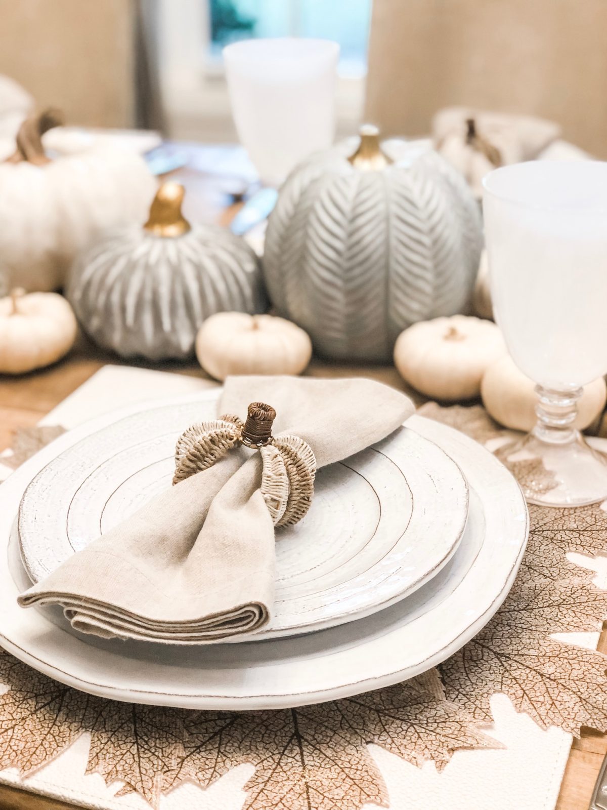 White Fall Table: Neutral Pumpkin Decor - to have + to host