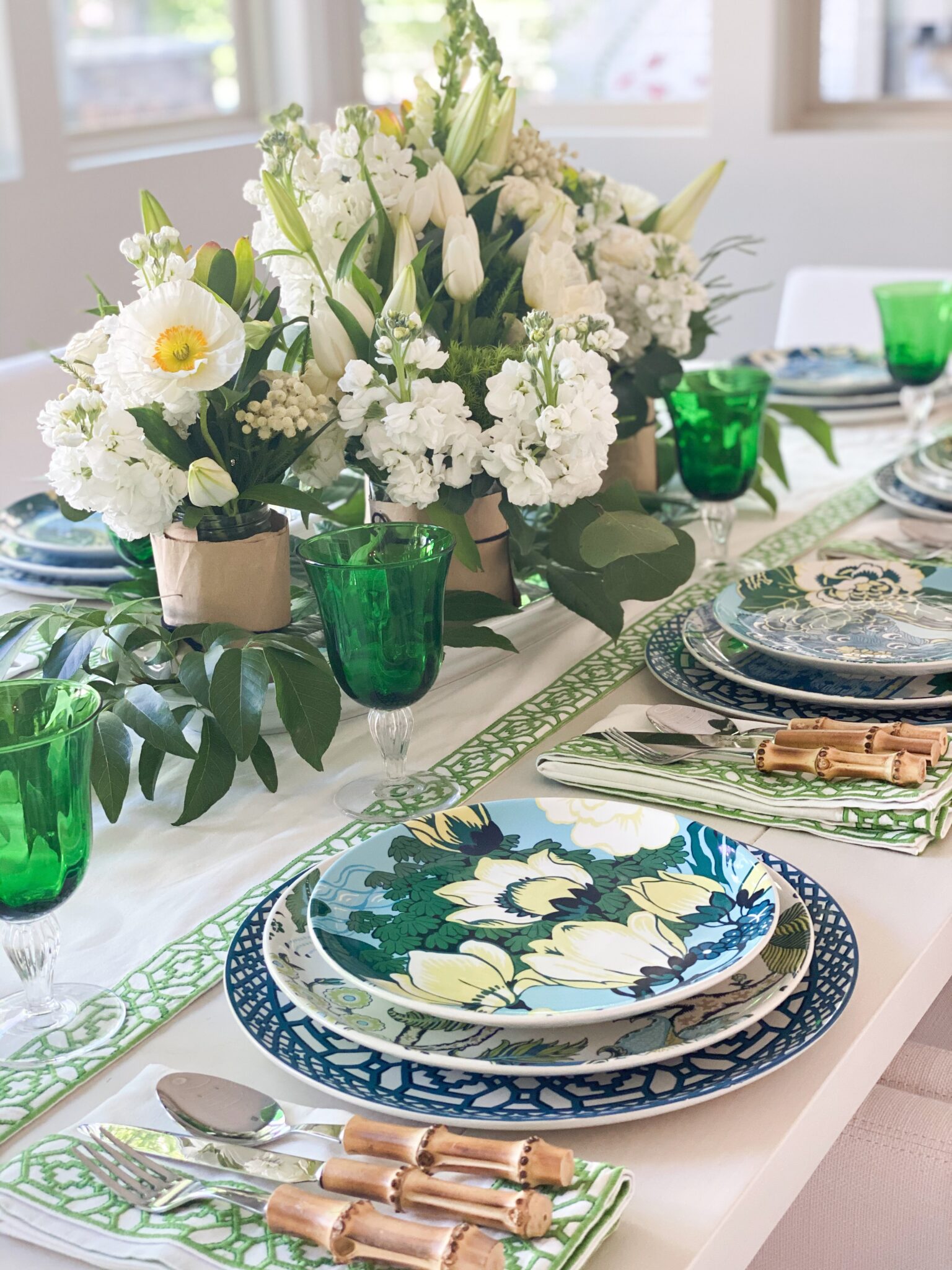 Tropical Table Decor: Peacocks and Florals - to have + to host
